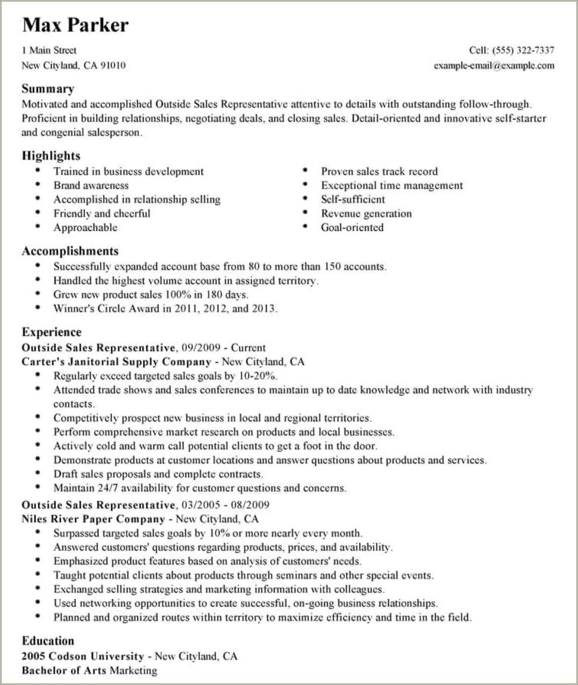 Sales Manager Resume Objective Examples