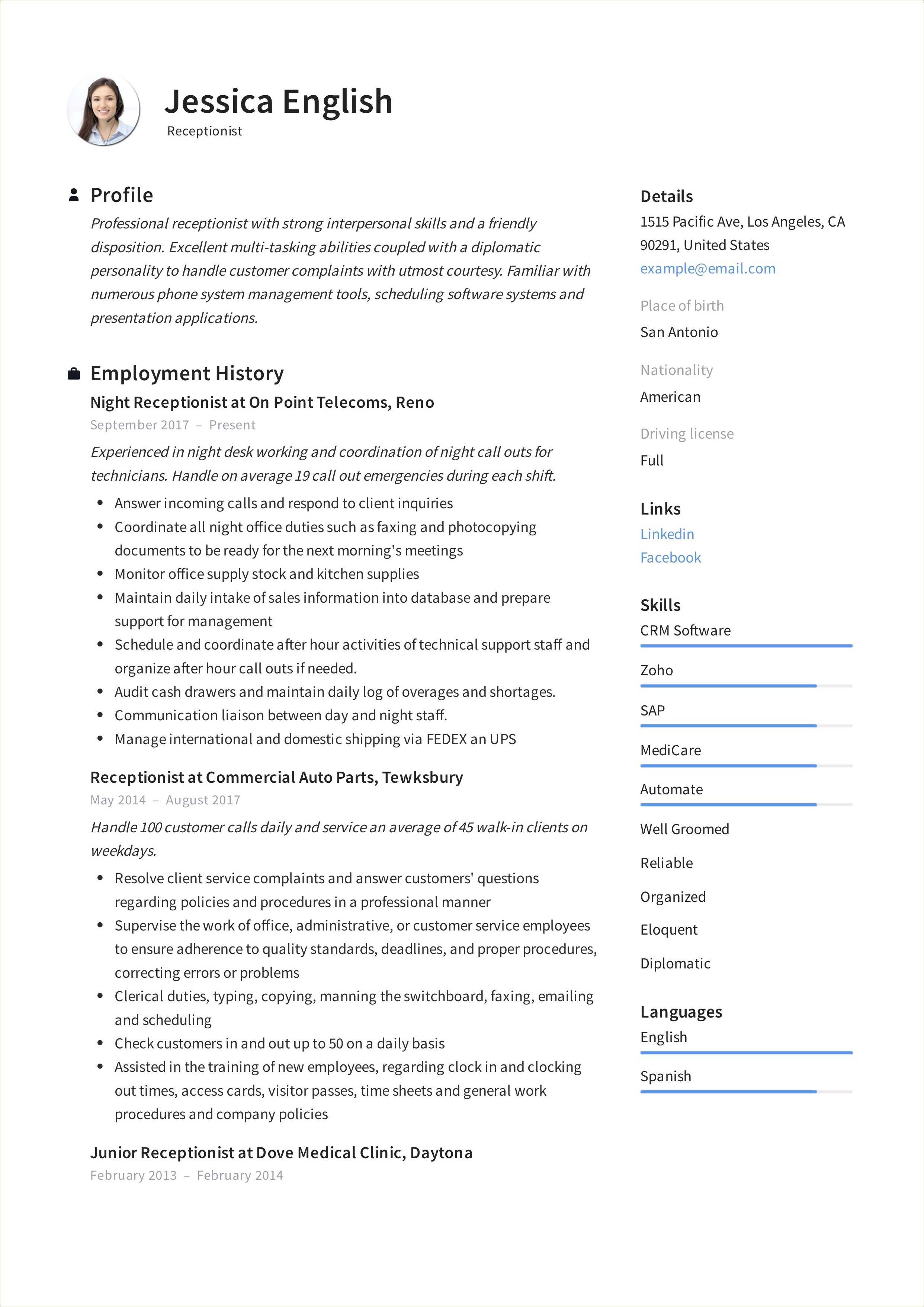 Doctor Office Receptionist Resume Sample Resume Example Gallery doctor-office-receptionist-resume-sample-resume-example-gallery