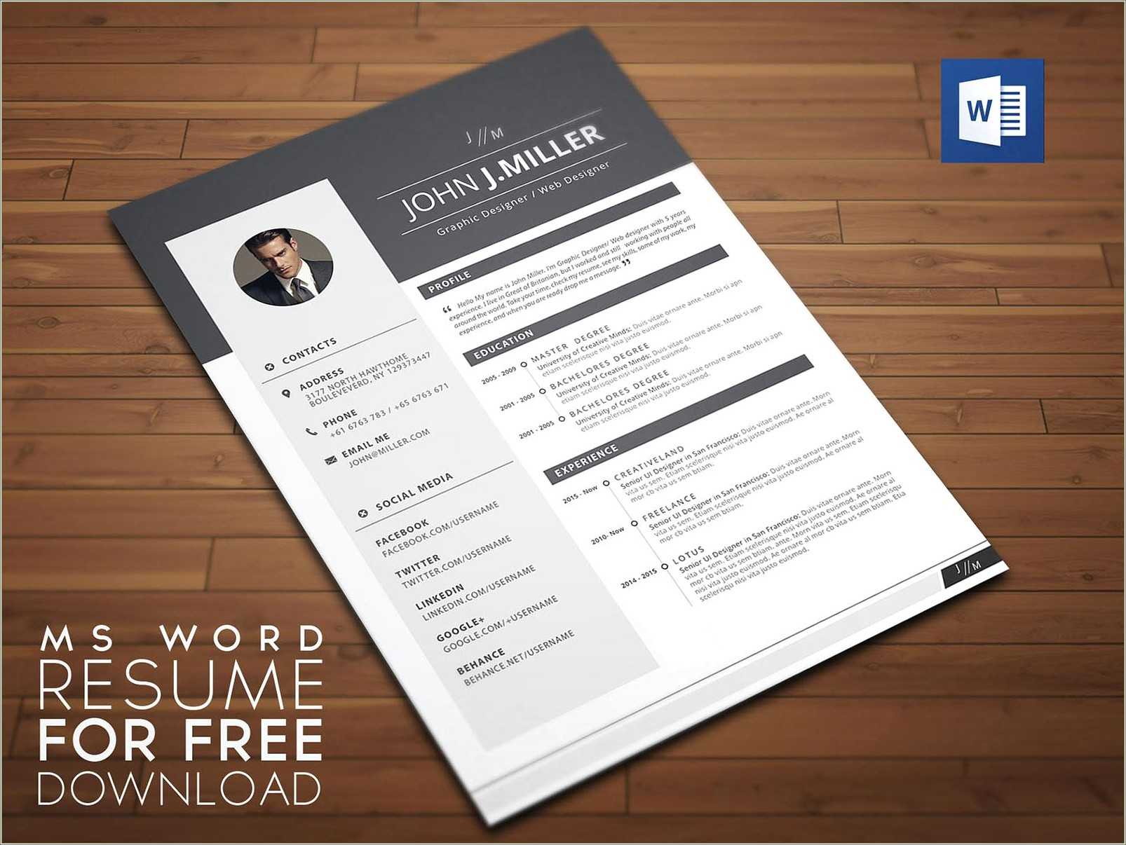 Restaurant Resume Template Free Download Microsoft Word Resume 