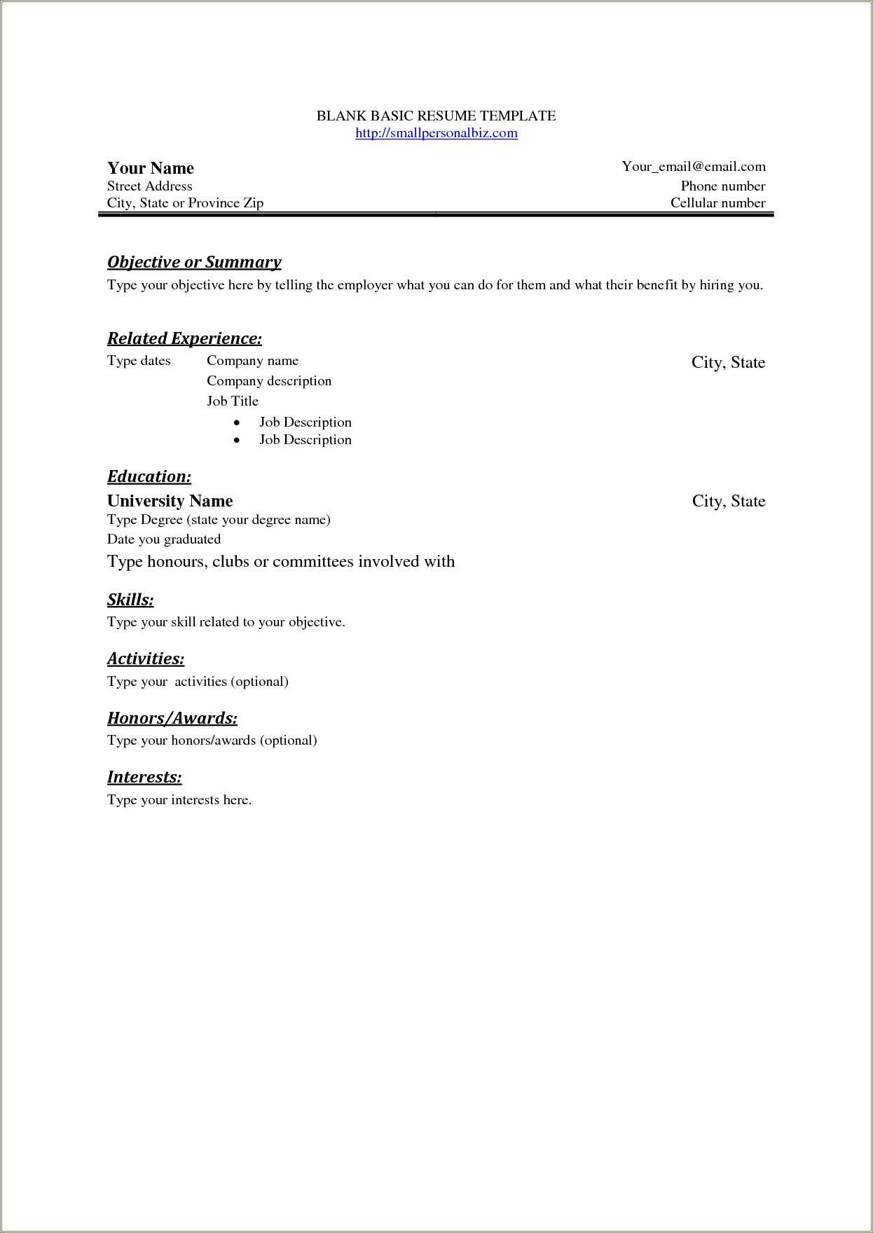 easy-and-simple-resume-templates-blank-resume-example-gallery