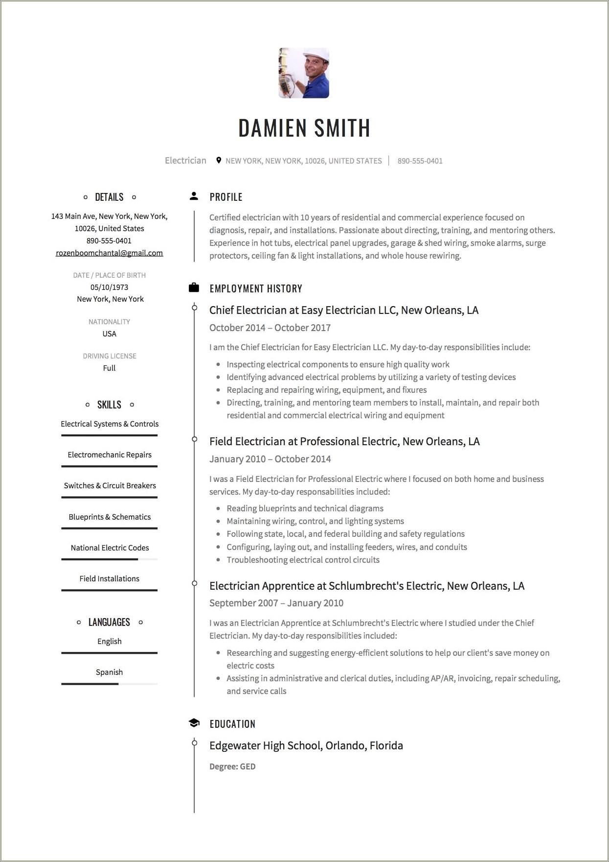 Electrical Technician Resume Sample Doc Resume Example Gallery electrical-technician-resume-sample-doc-resume-example-gallery