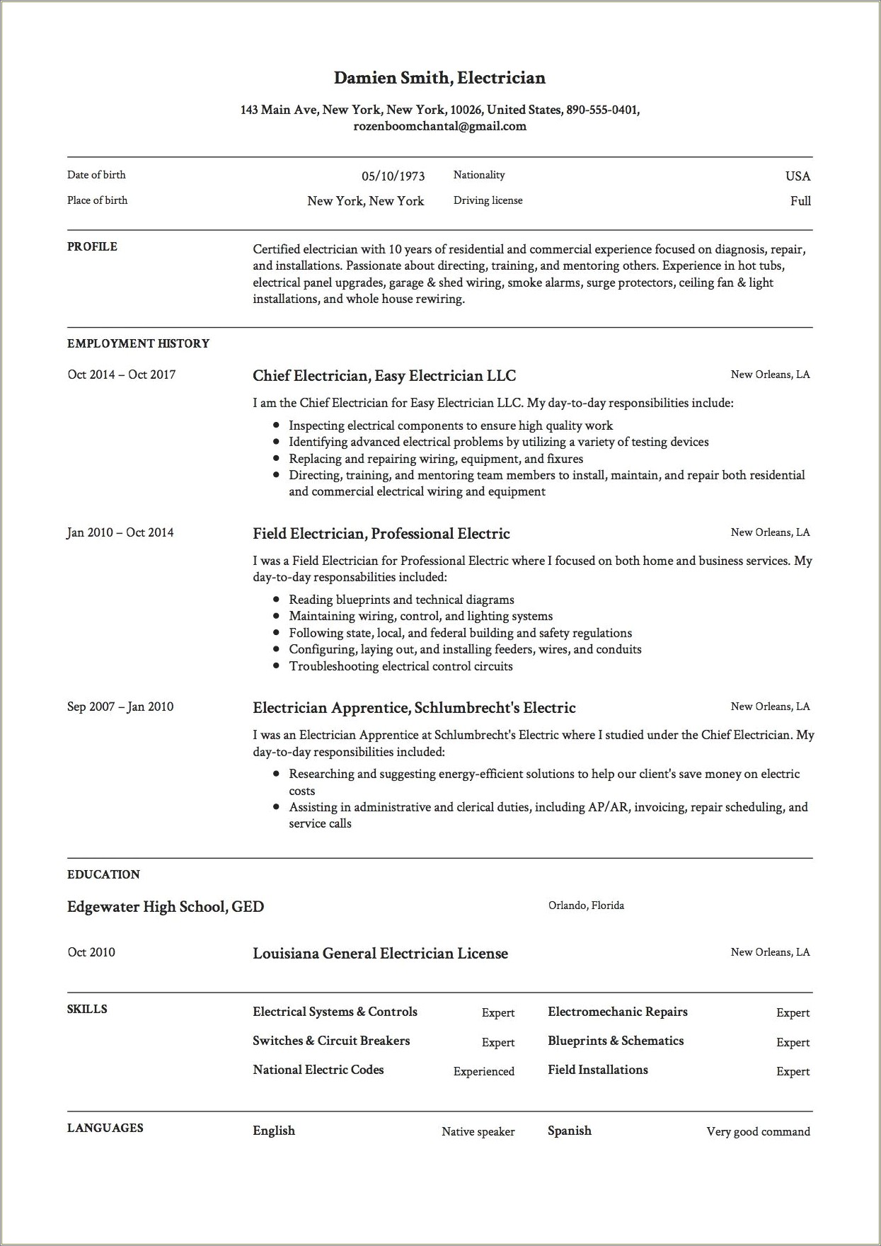 Free Electrical Technician Resume Sample Resume Example Gallery free-electrical-technician-resume-sample-resume-example-gallery