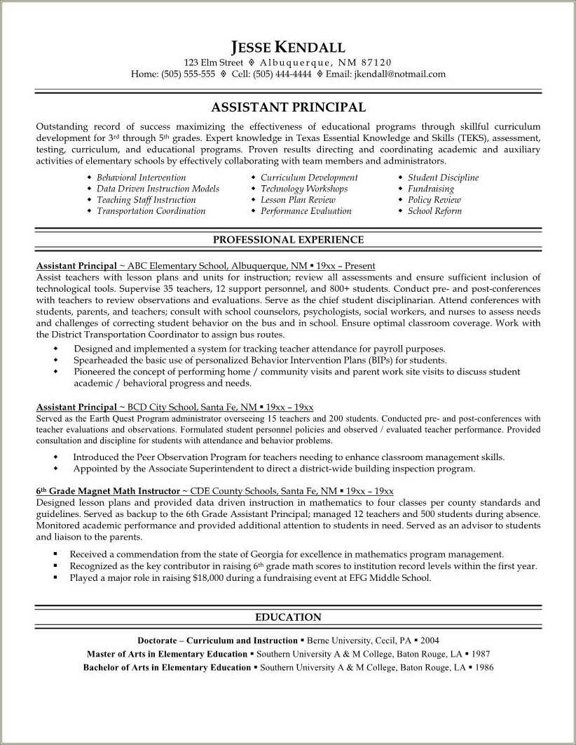 Elementary School Principal Resume Examples Resume Example Gallery elementary-school-principal-resume-examples-resume-example-gallery