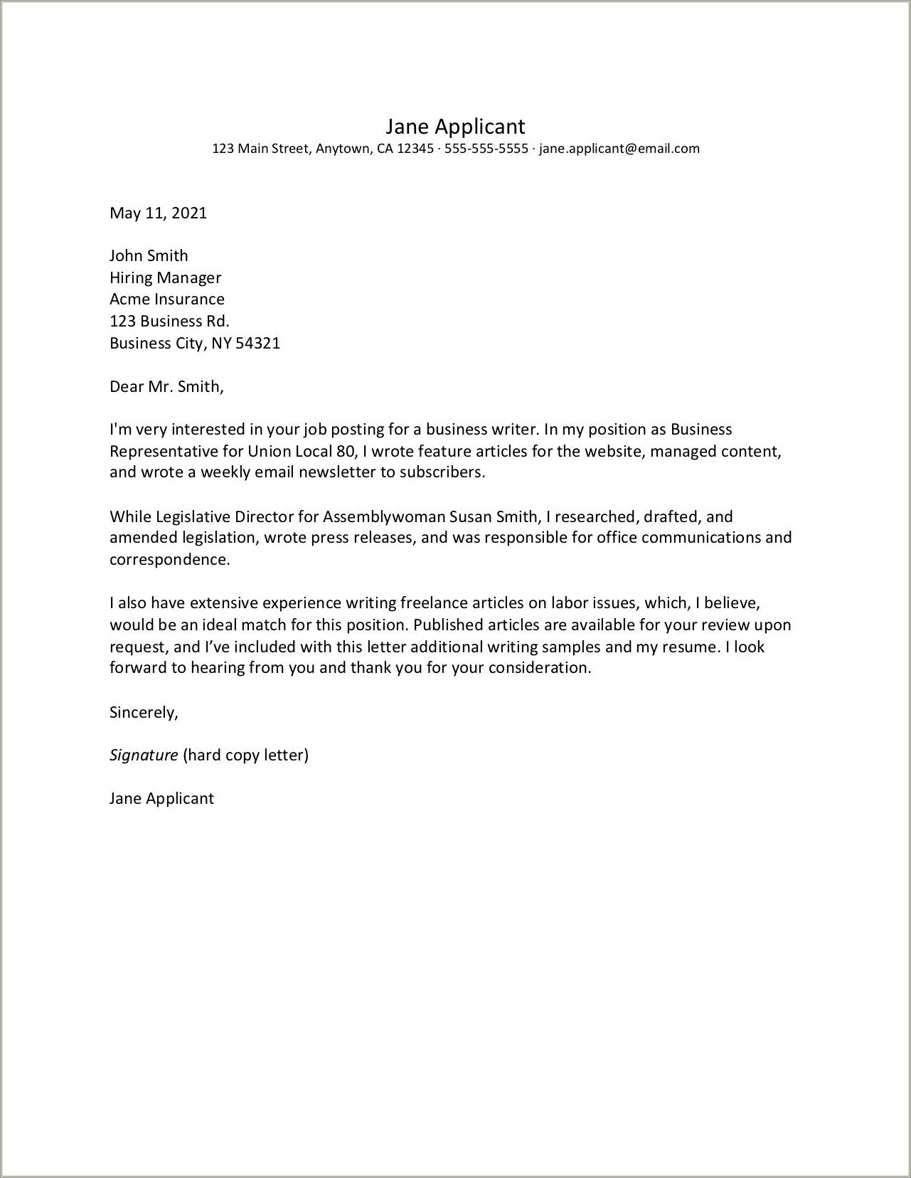 Email Cover Letter And Resume Examples Resume Example Gallery