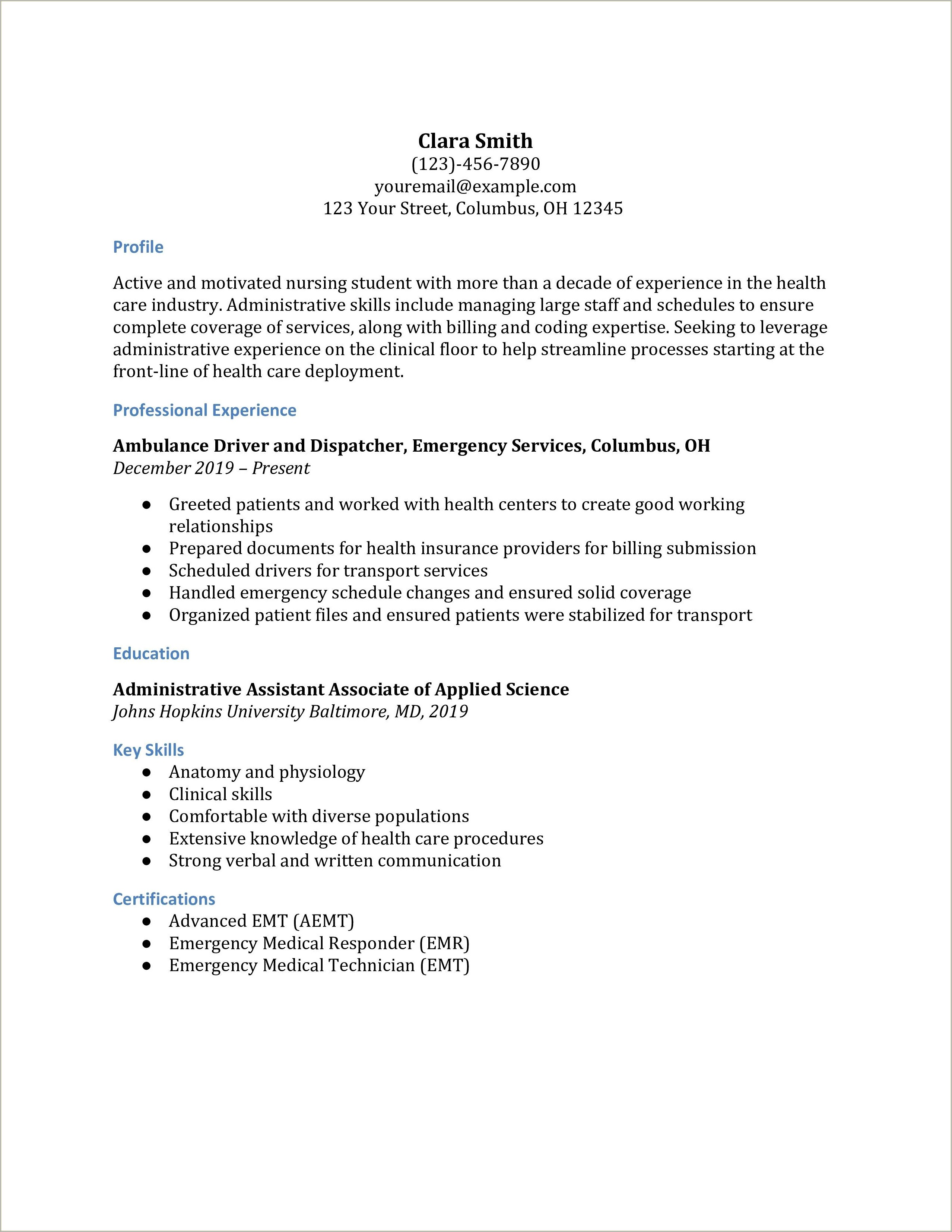 Emergency Room Tech Resume No Experience Resume Example Gallery emergency-room-tech-resume-no-experience-resume-example-gallery