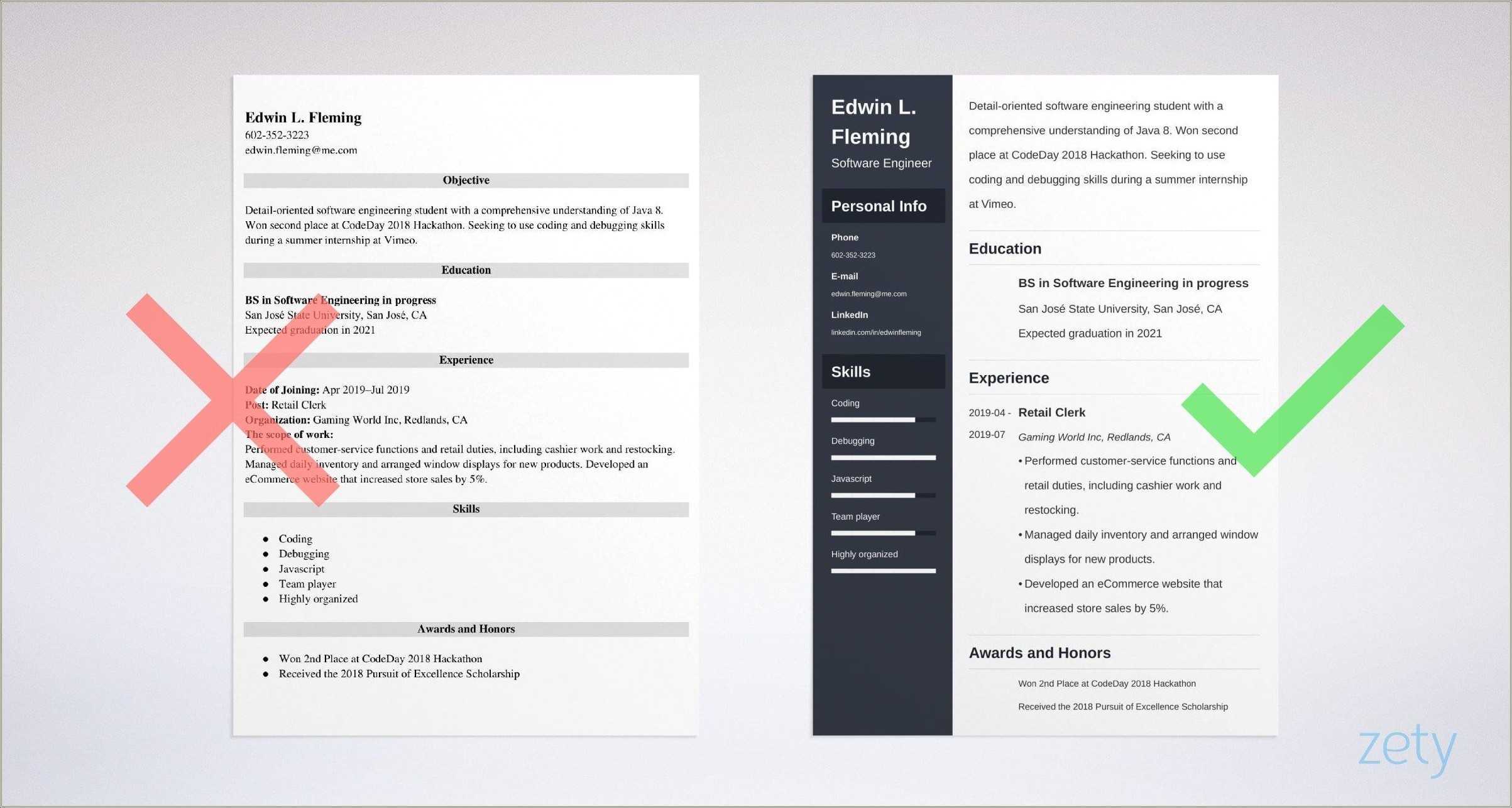 Resume Objective Statement Internship Experience Resume Example Gallery