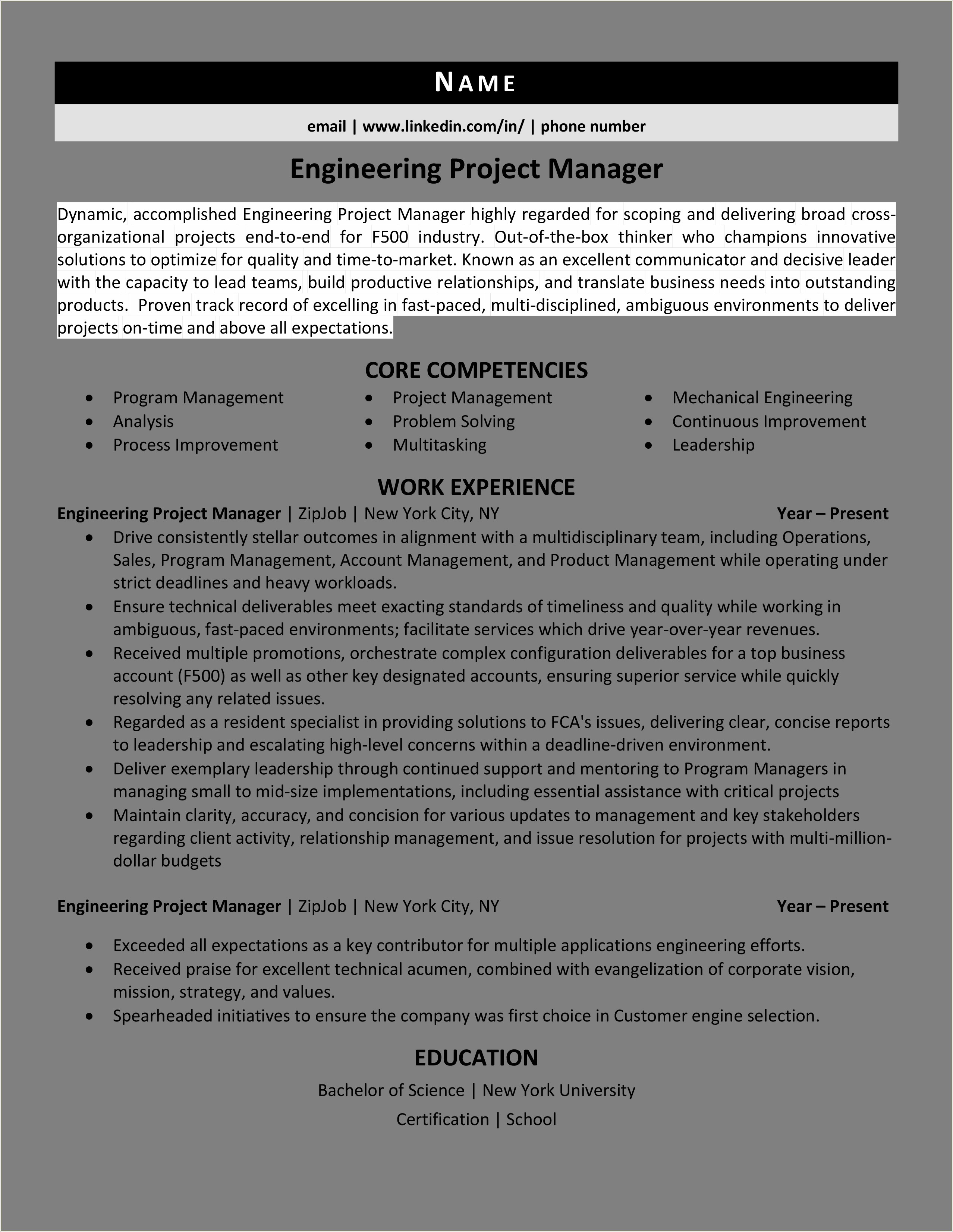Core Competencies Skills Resume Engineering Resume Example Gallery