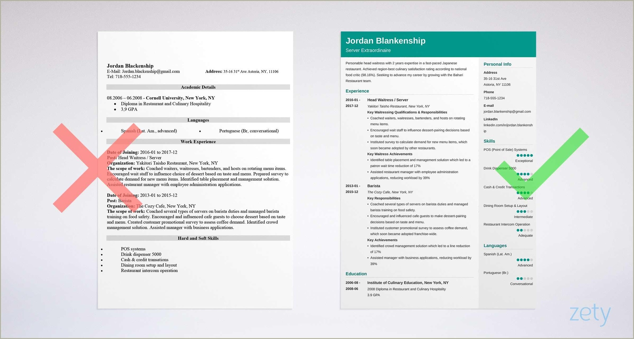 Entry Level Food Service Resume Sample Resume Example Gallery