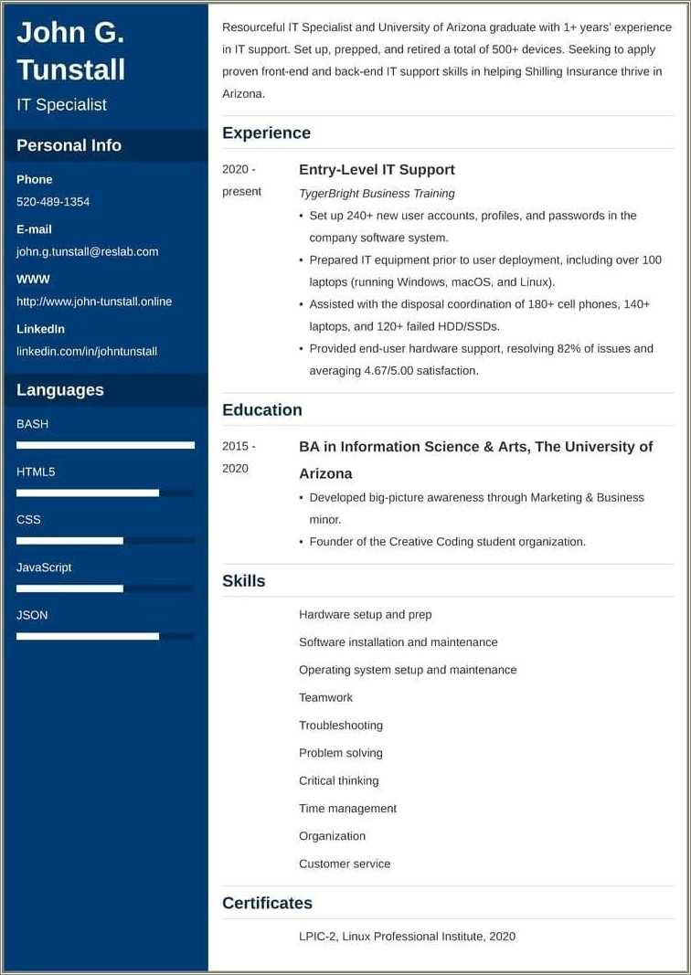 Help Desk Technician Resume Example Resume Example Gallery