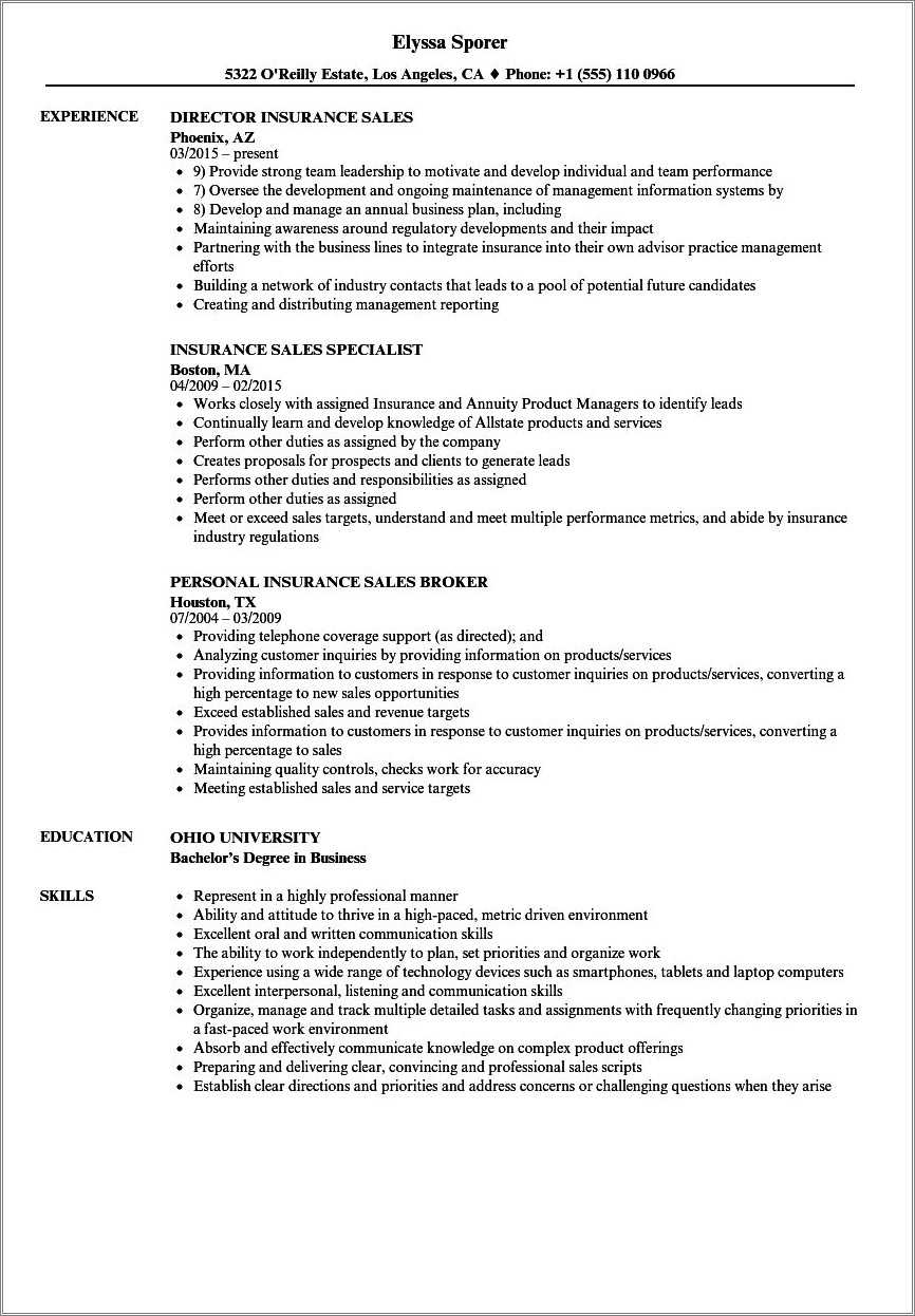 entry-level-insurance-agent-resume-template-resume-example-gallery