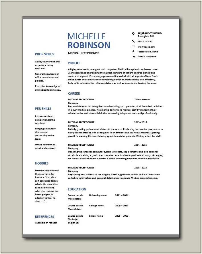 Entry Level Medical Receptionist Resume Samples Resume Example Gallery entry-level-medical-receptionist-resume-samples-resume-example-gallery