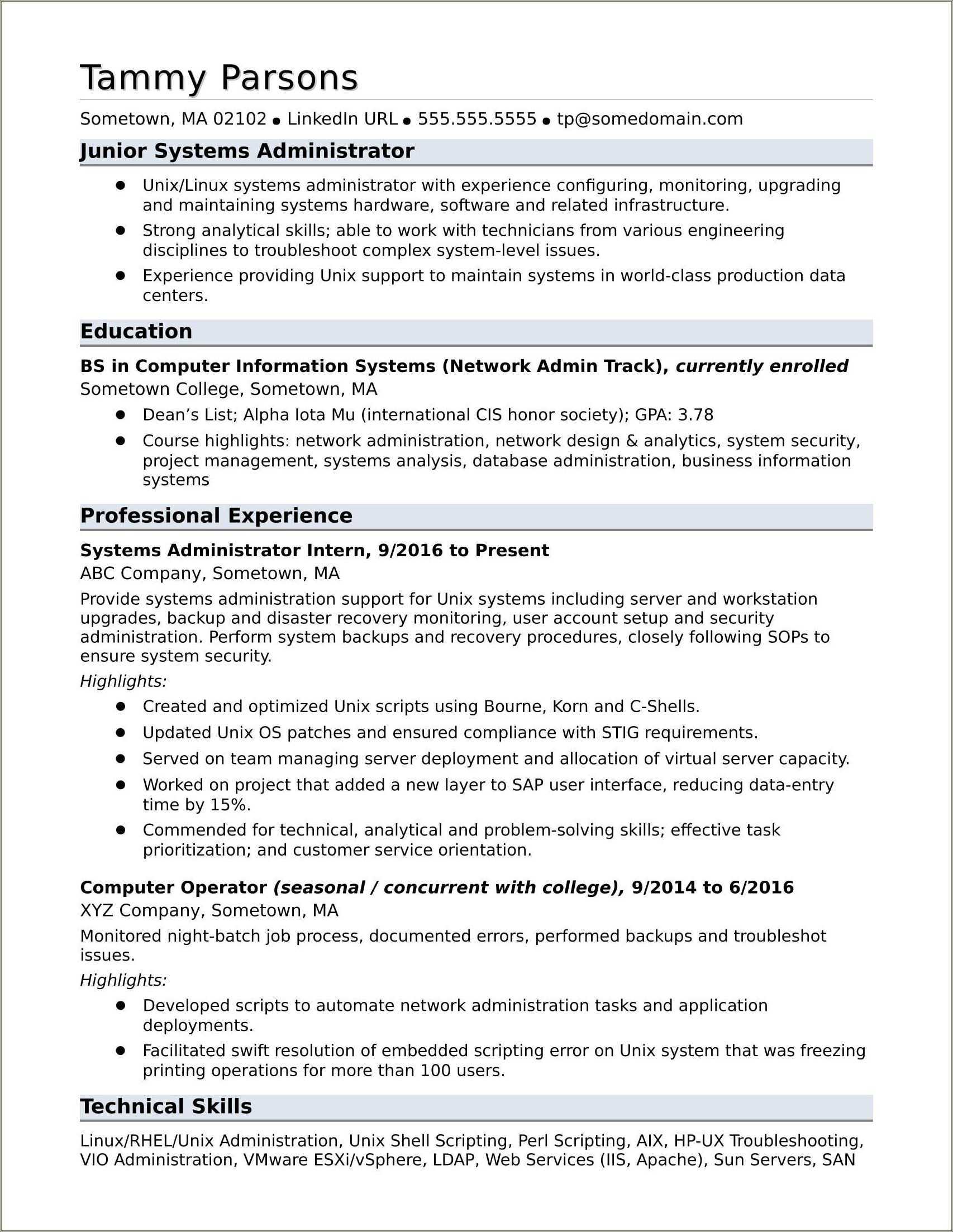 Entry Level Network Engineer Resume Example Resume Example Gallery entry-level-network-engineer-resume-example-resume-example-gallery