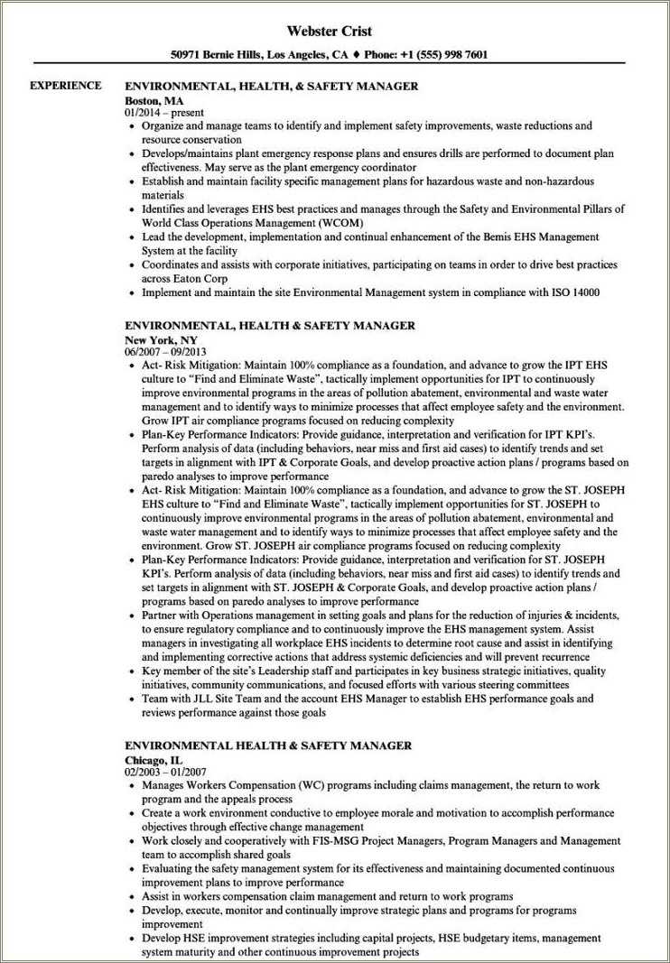 Environmental Health And Safety Manager Resume Examples Resume Example Gallery environmental-health-and-safety-manager-resume-examples-resume-example-gallery