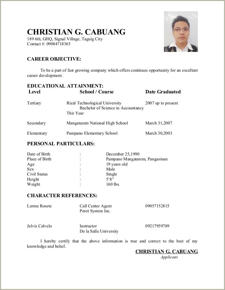 Resume For Job Application Filipino Resume Example Gallery resume-for-job-application-filipino-resume-example-gallery