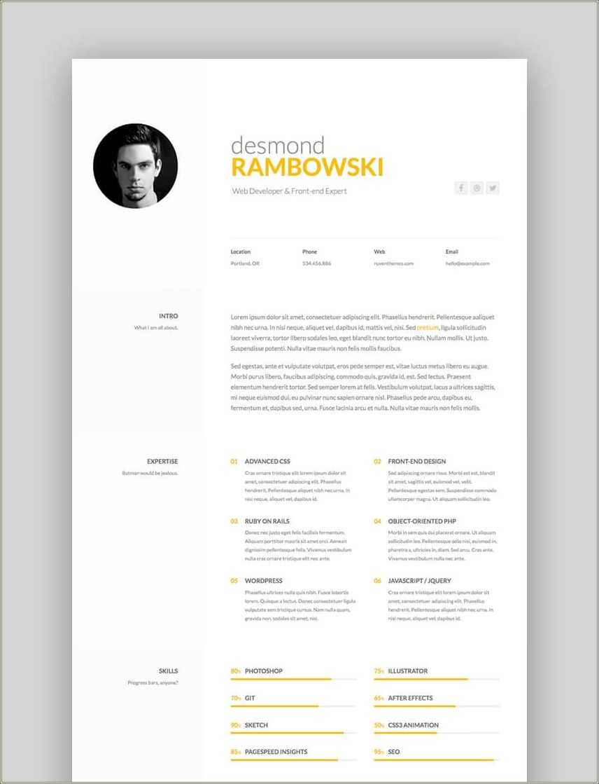 Free Html Resume Code Simple