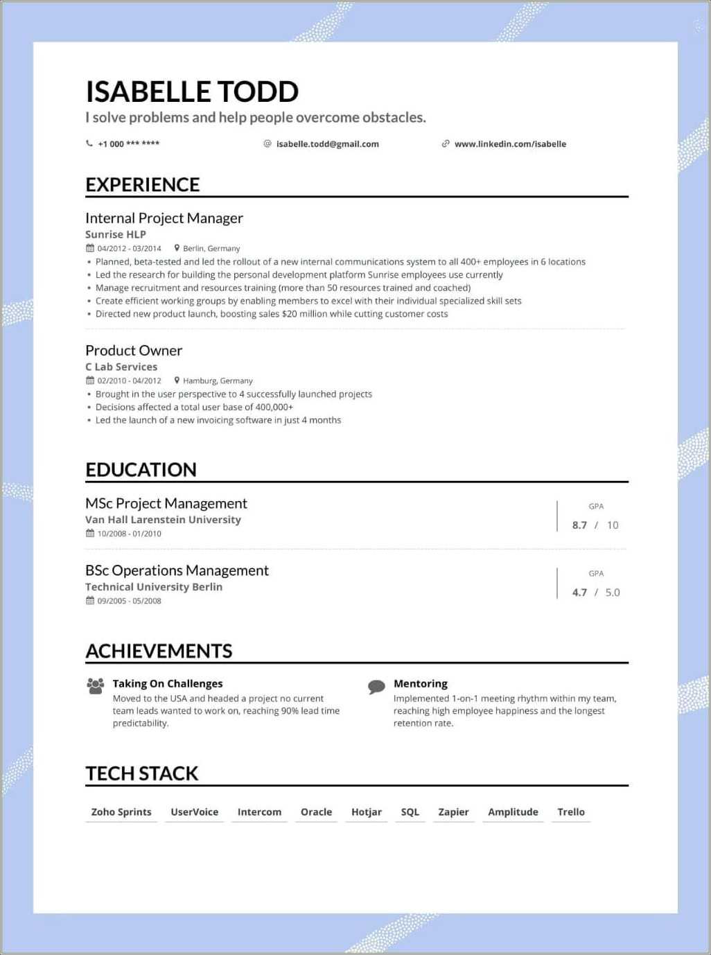 Example Of Reverse Chronological Resume Resume Example Gallery