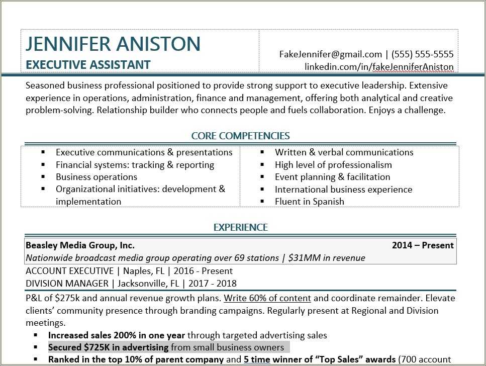 Example Professional Summary On Resume Resume Example Gallery