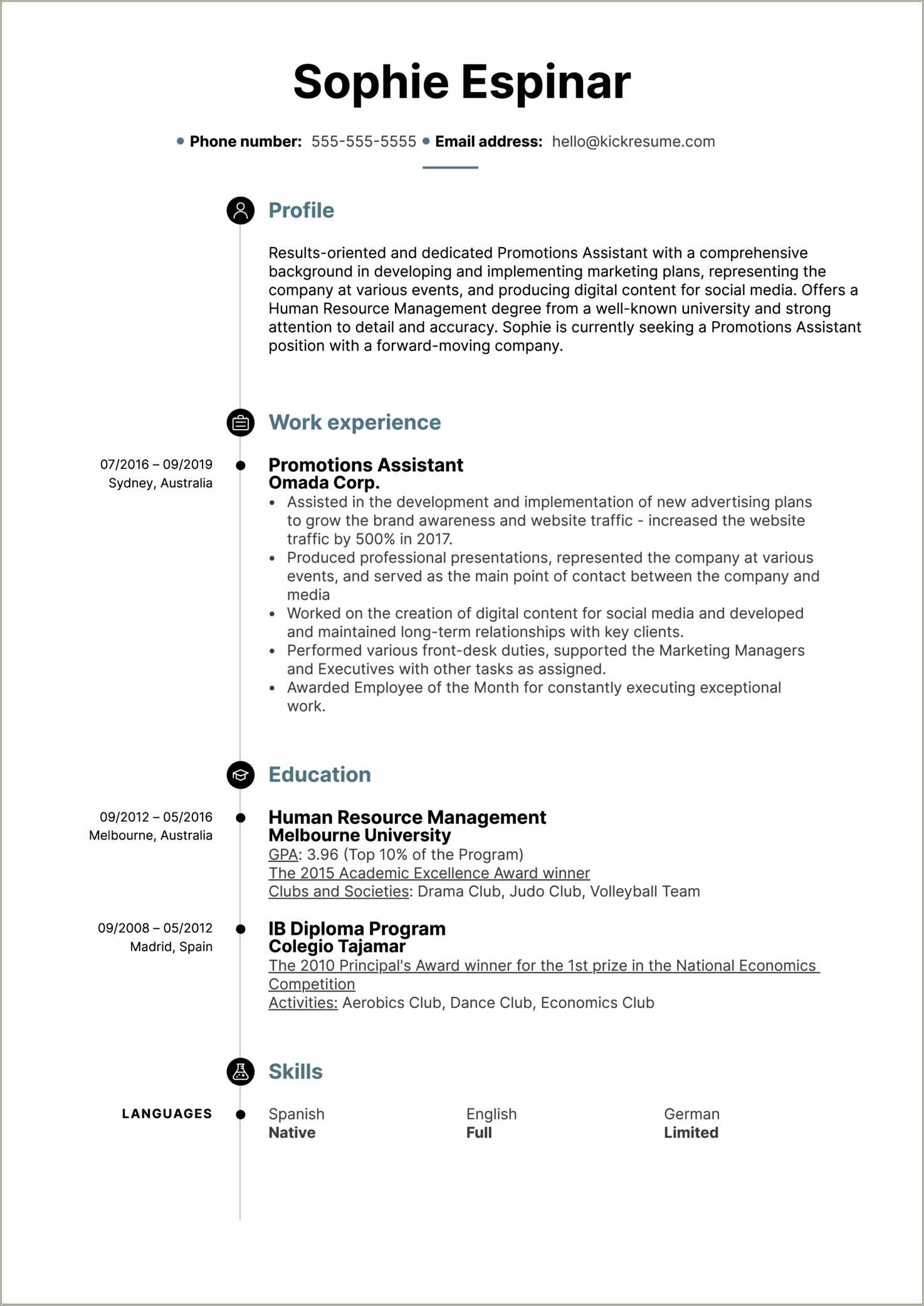 Examples For 1st Sentence Of Resume Resume Example Gallery