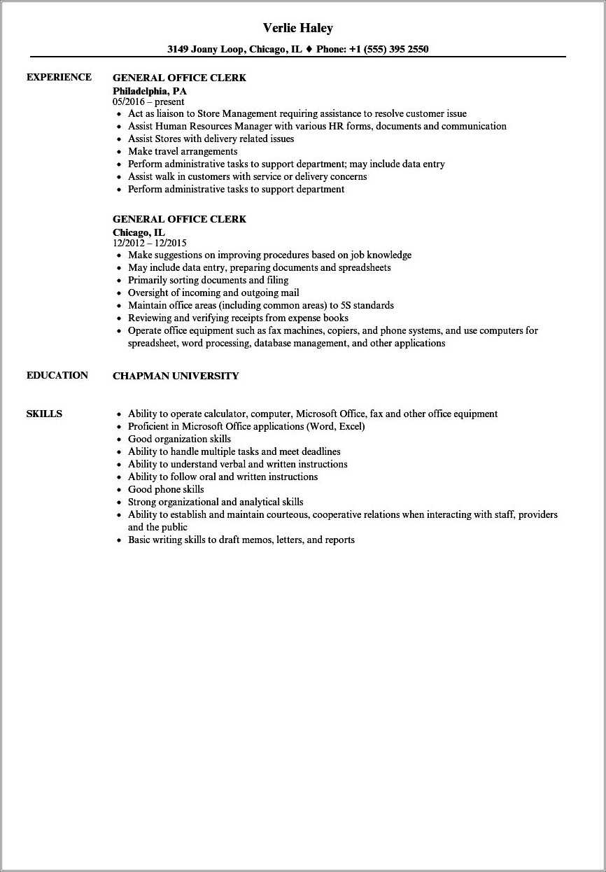 Clerical Skills For Resume Examples Resume Example Gallery clerical-skills-for-resume-examples-resume-example-gallery