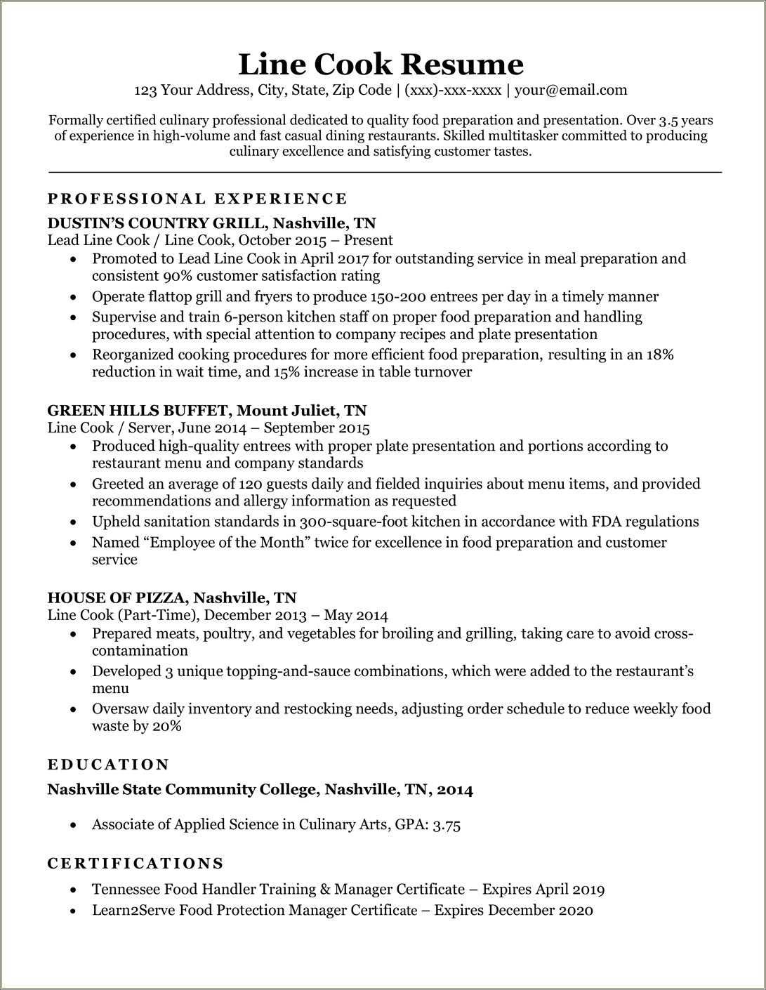 Fast Food Chain Resume Sample Resume Example Gallery Fast Food Chain Resume Sample Resume Example Gallery