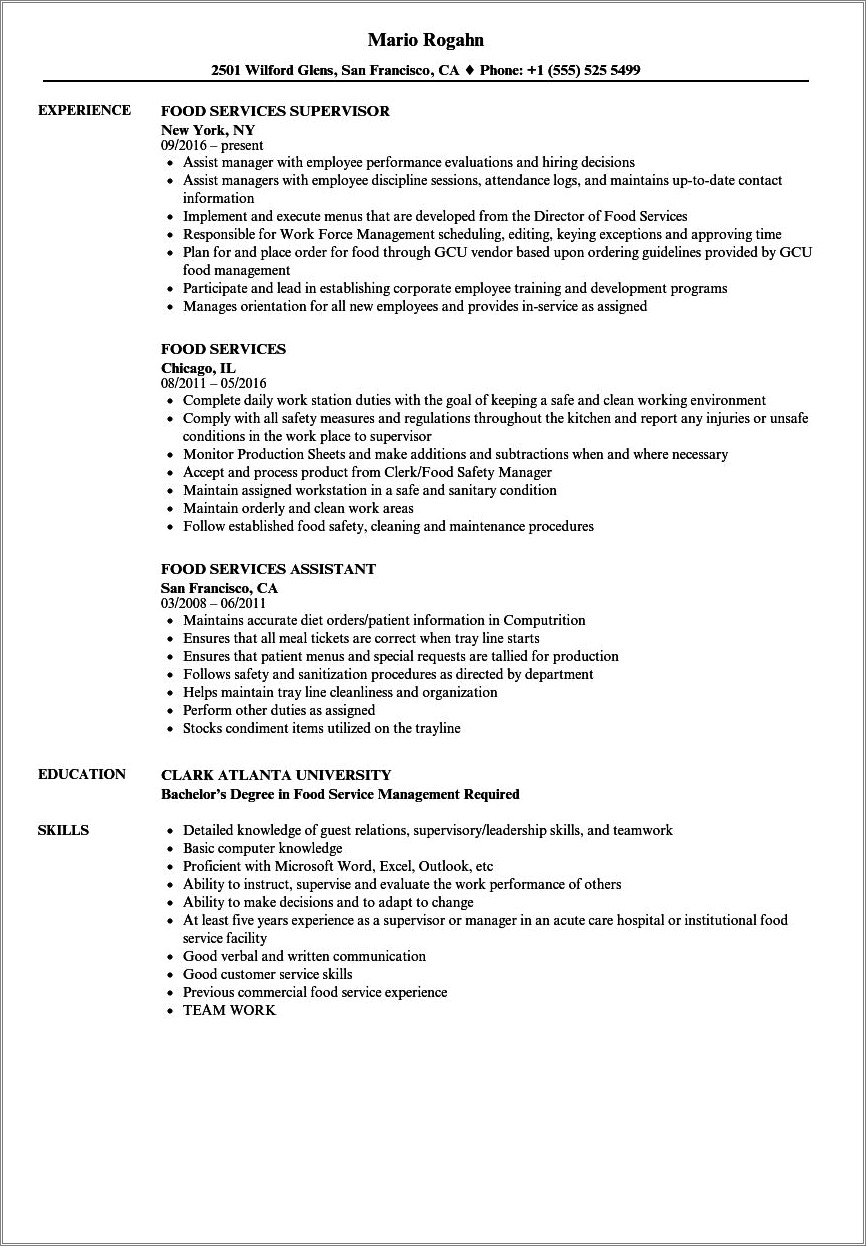 Job Description For Resume Food Service Resume Example Gallery job-description-for-resume-food-service-resume-example-gallery