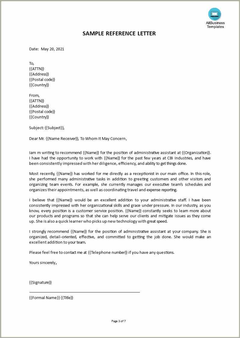 Format Personal Reference Letter For Resume Resume Example Gallery