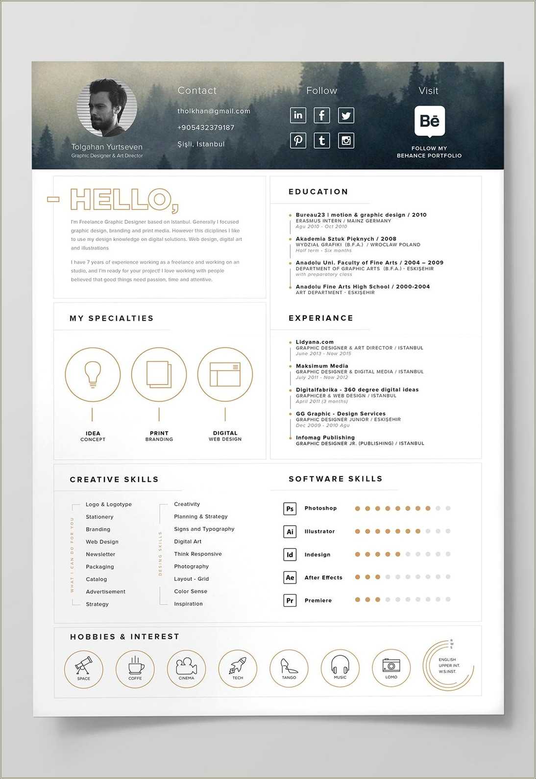 Free Adobe Illustrator Templates For Resume Resume Example Gallery