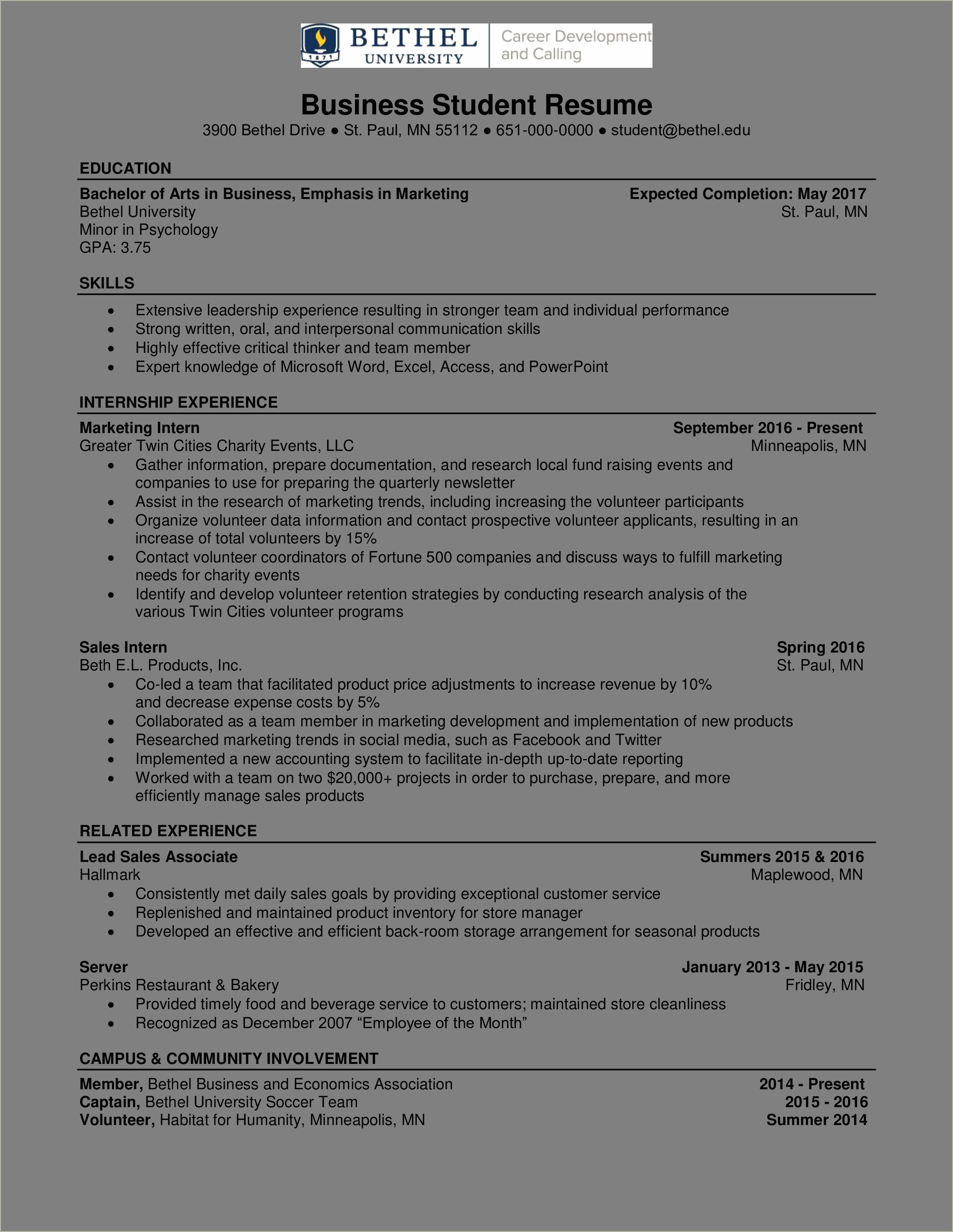 Free Printable Student Resume Templates Resume Example Gallery
