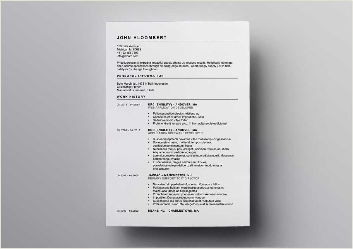 Windows 10 Resume Templates