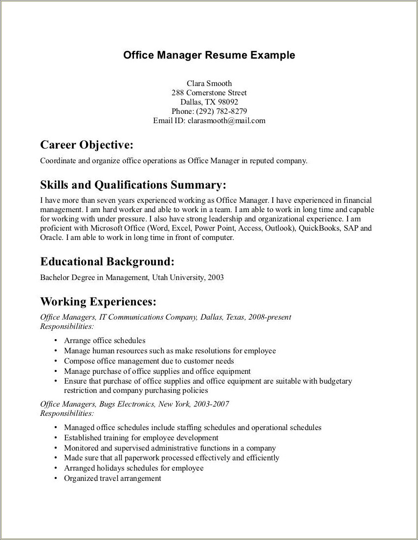 front-office-resume-objective-samples-resume-example-gallery