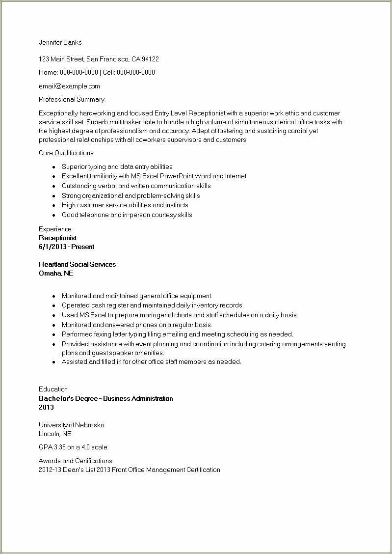Good Employee Resume On Front Office Sample Resume Example Gallery good-employee-resume-on-front-office-sample-resume-example-gallery