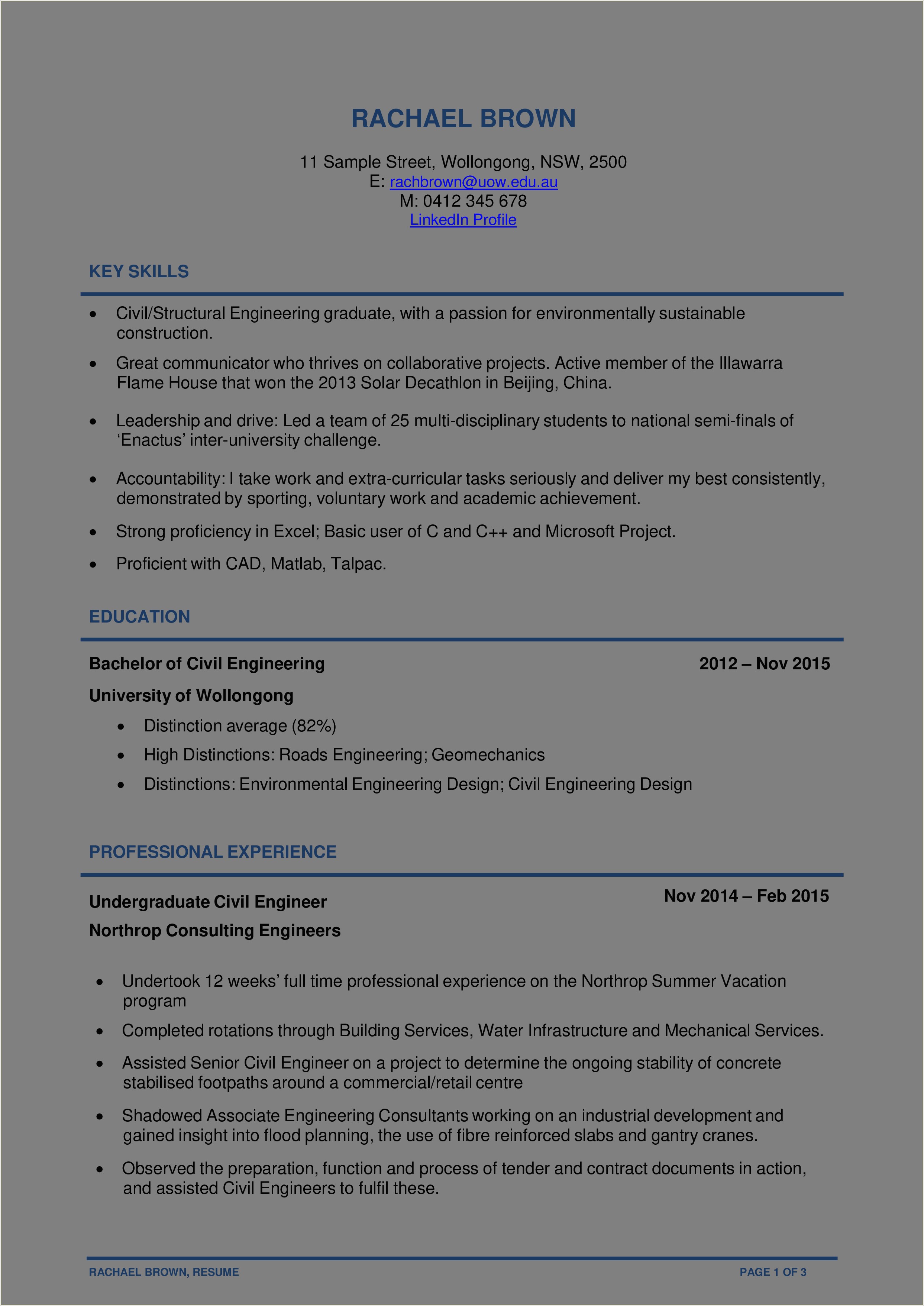 Best Resume For A New Engineering College Grad Resume Example Gallery