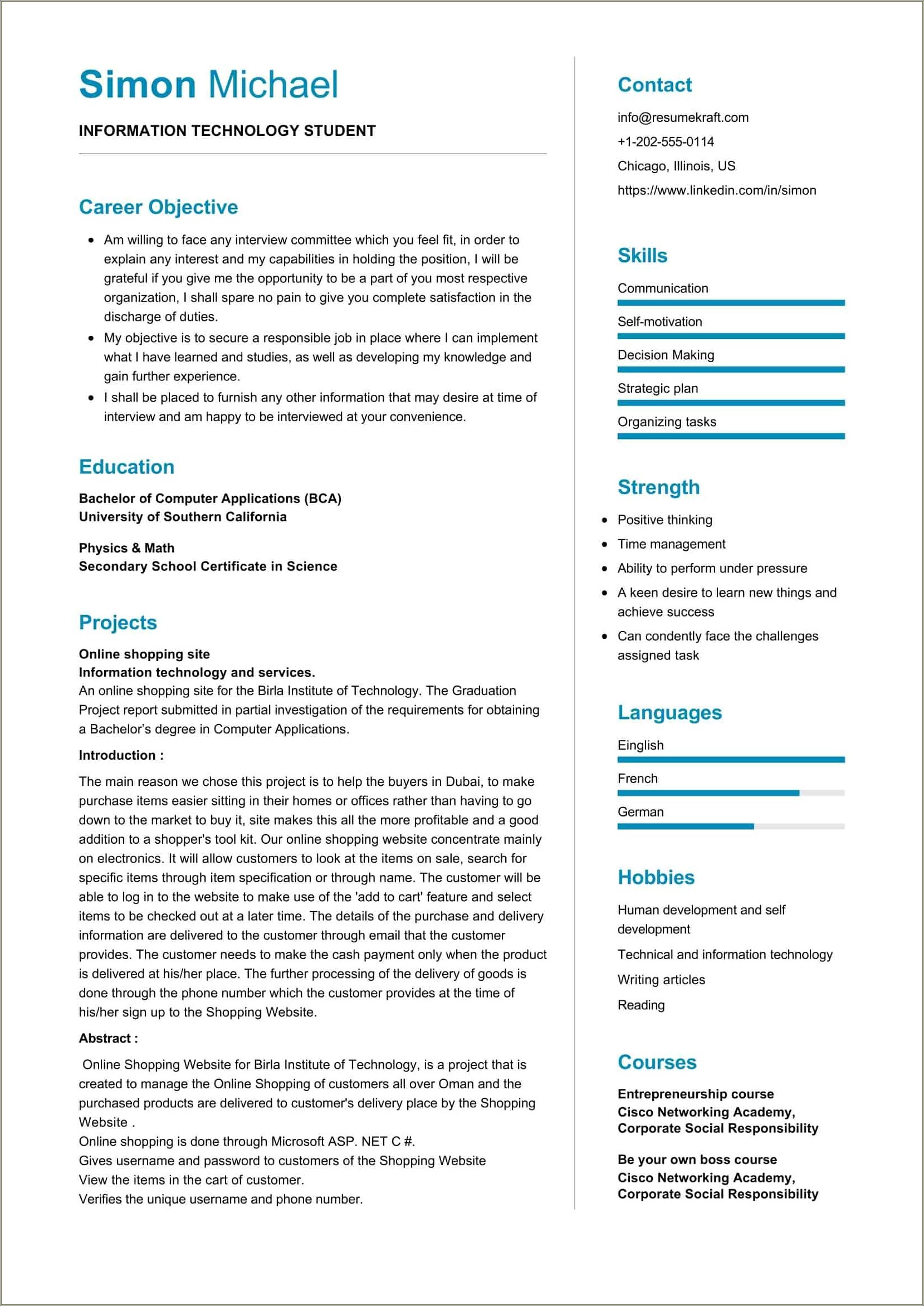 Good Objective For Student Resume Resume Example Gallery