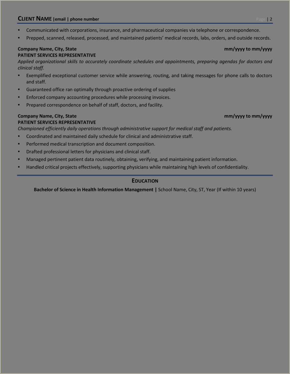 Health Information Specialist Resume Examples Resume Example Gallery health-information-specialist-resume-examples-resume-example-gallery