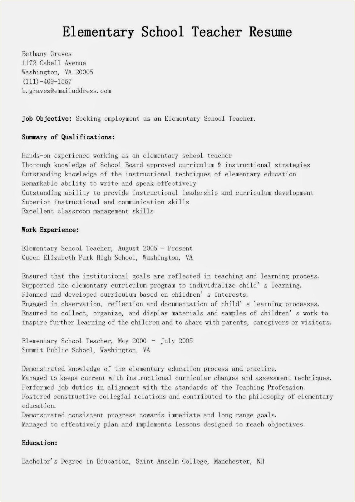 High School Teacher Job Description For Resume Resume Example Gallery