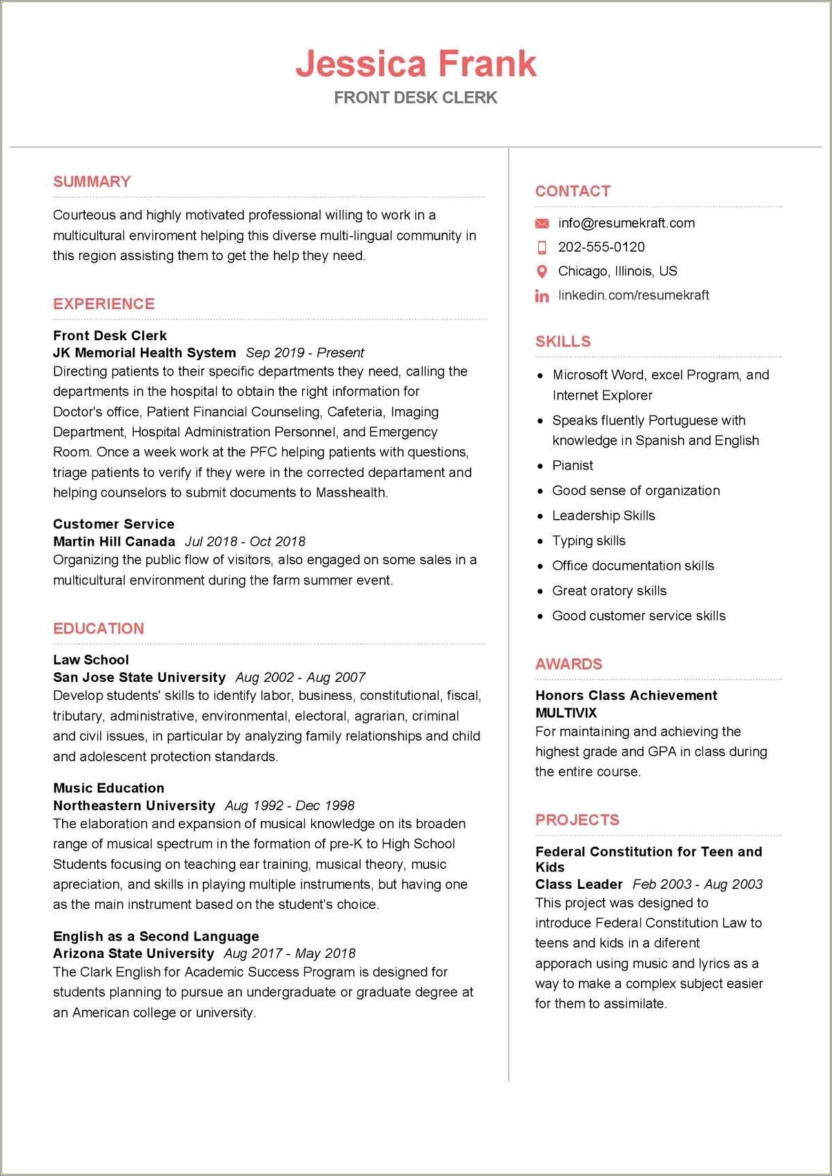 Hotel Front Desk Clerk Resume Skills Resume Example Gallery hotel-front-desk-clerk-resume-skills-resume-example-gallery