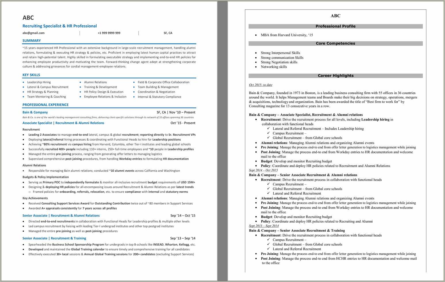 Hr Core Competencies Resume Examples Resume Example Gallery