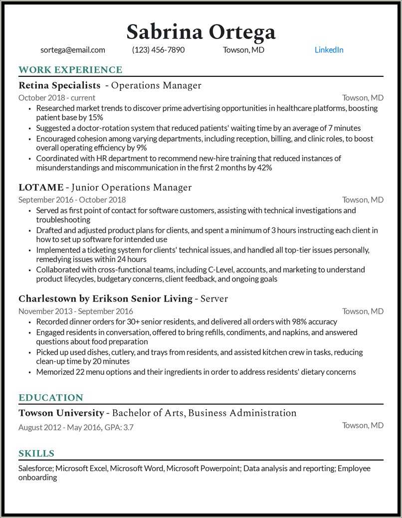 It Operations Manager Resume Examples Resume Example Gallery