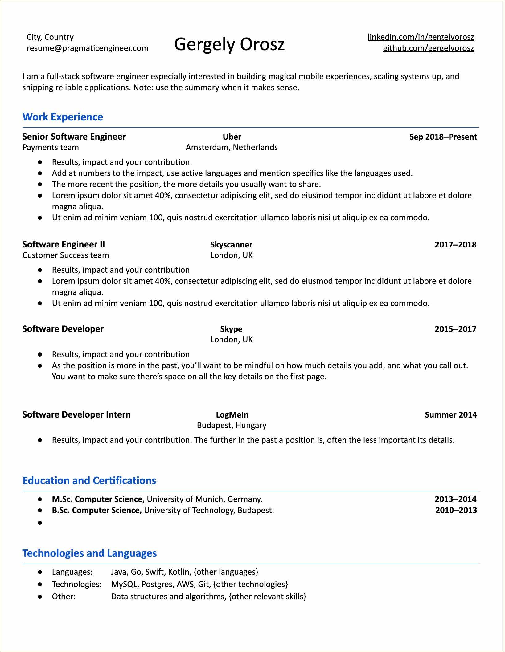 It Software Developer Resume Sample Resume Example Gallery