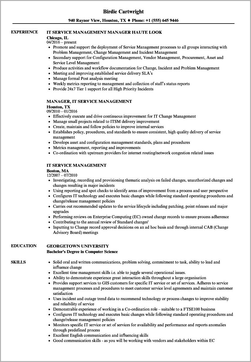 It Service Management Resume Itil Resume Example Gallery it-service-management-resume-itil-resume-example-gallery