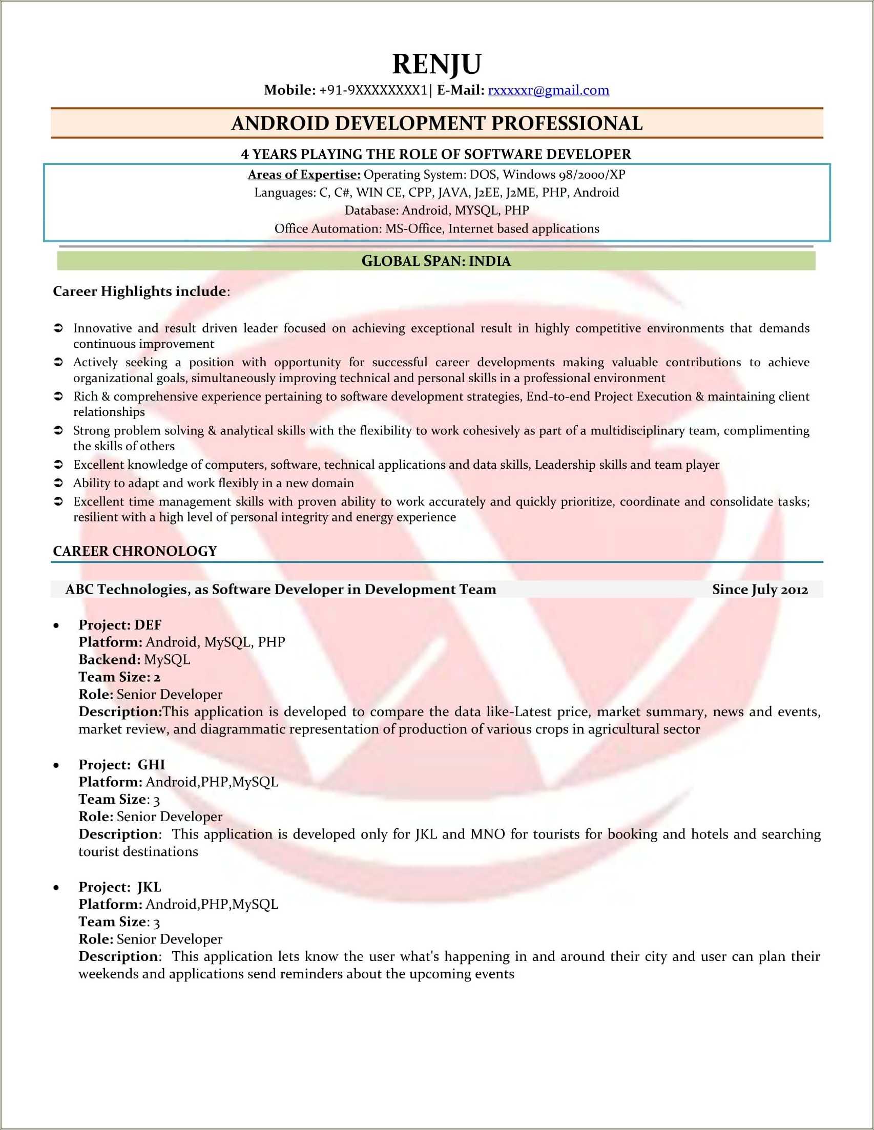 Java Fresher Resume Free Download Resume Example Gallery