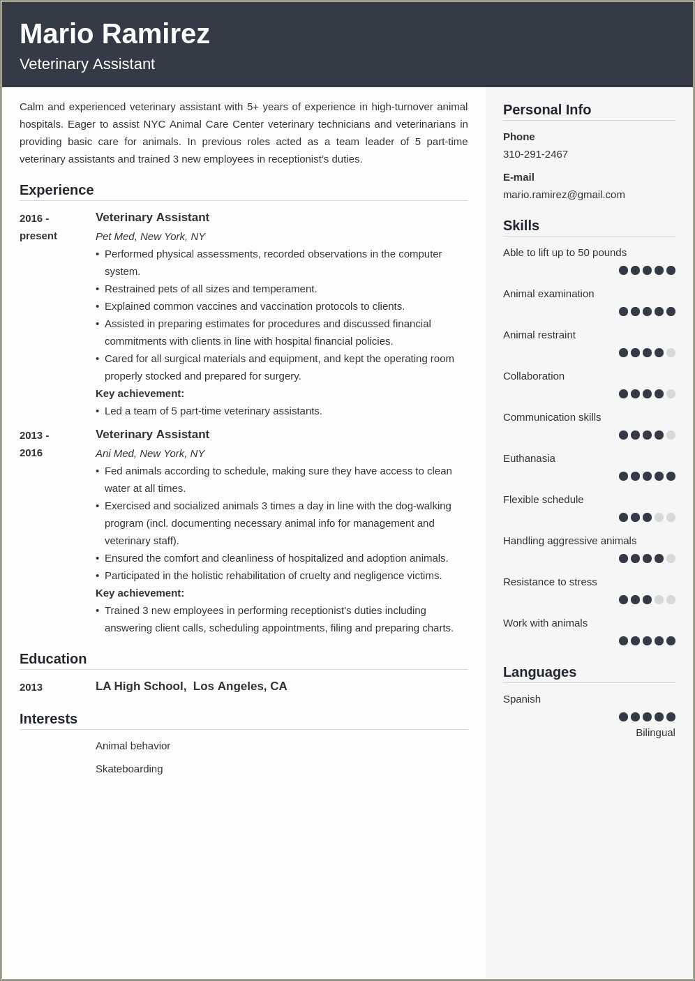 Job Description Resume Examples For Animal Care Assistant Resume job-description-resume-examples-for-animal-care-assistant-resume