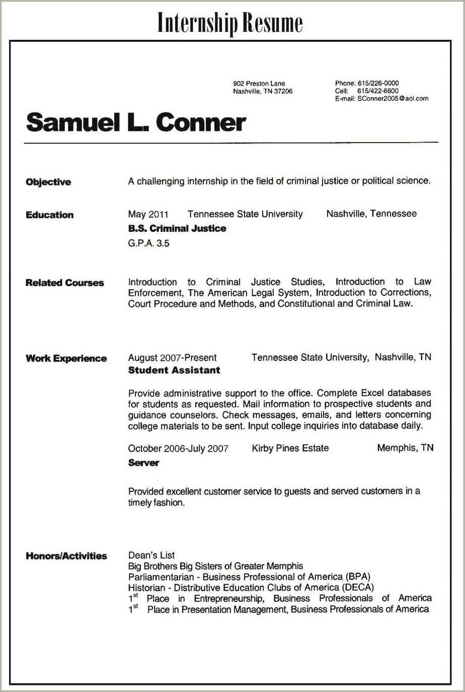 Law Enforcement Resume Opening Statement Examples Resume Example Gallery
