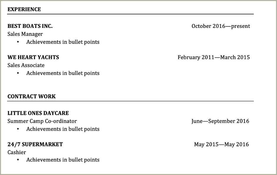 List Temp Job On Resume Resume Example Gallery List Temp Job On Resume Resume Example Gallery