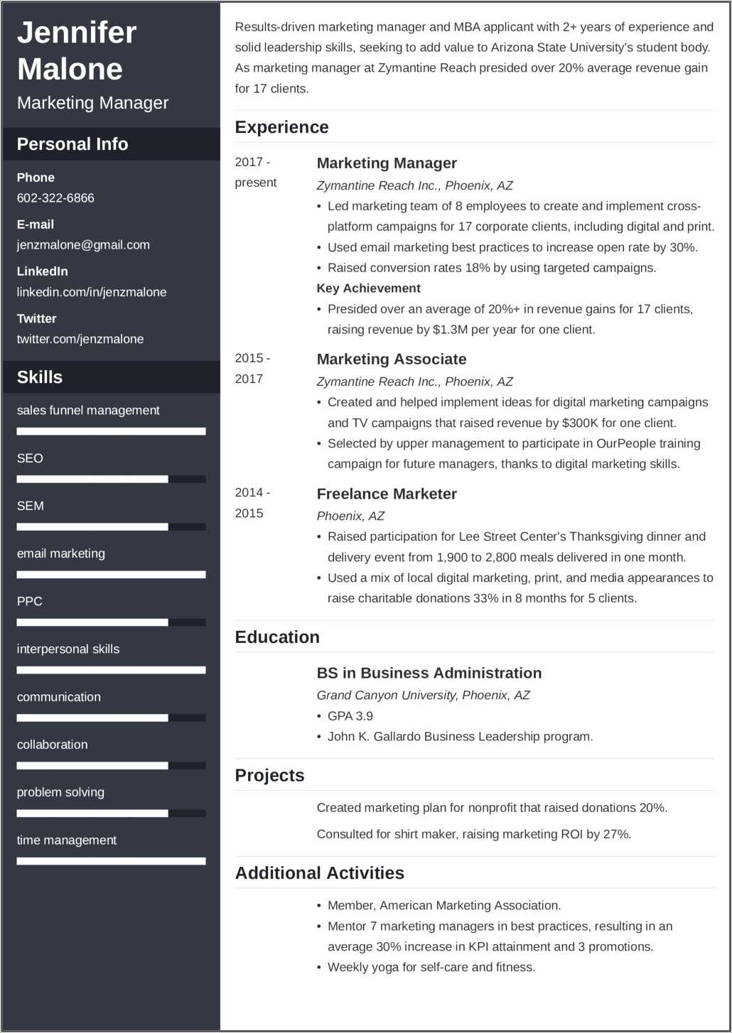 Mba Resume Free Download Pdf Resume Example Gallery