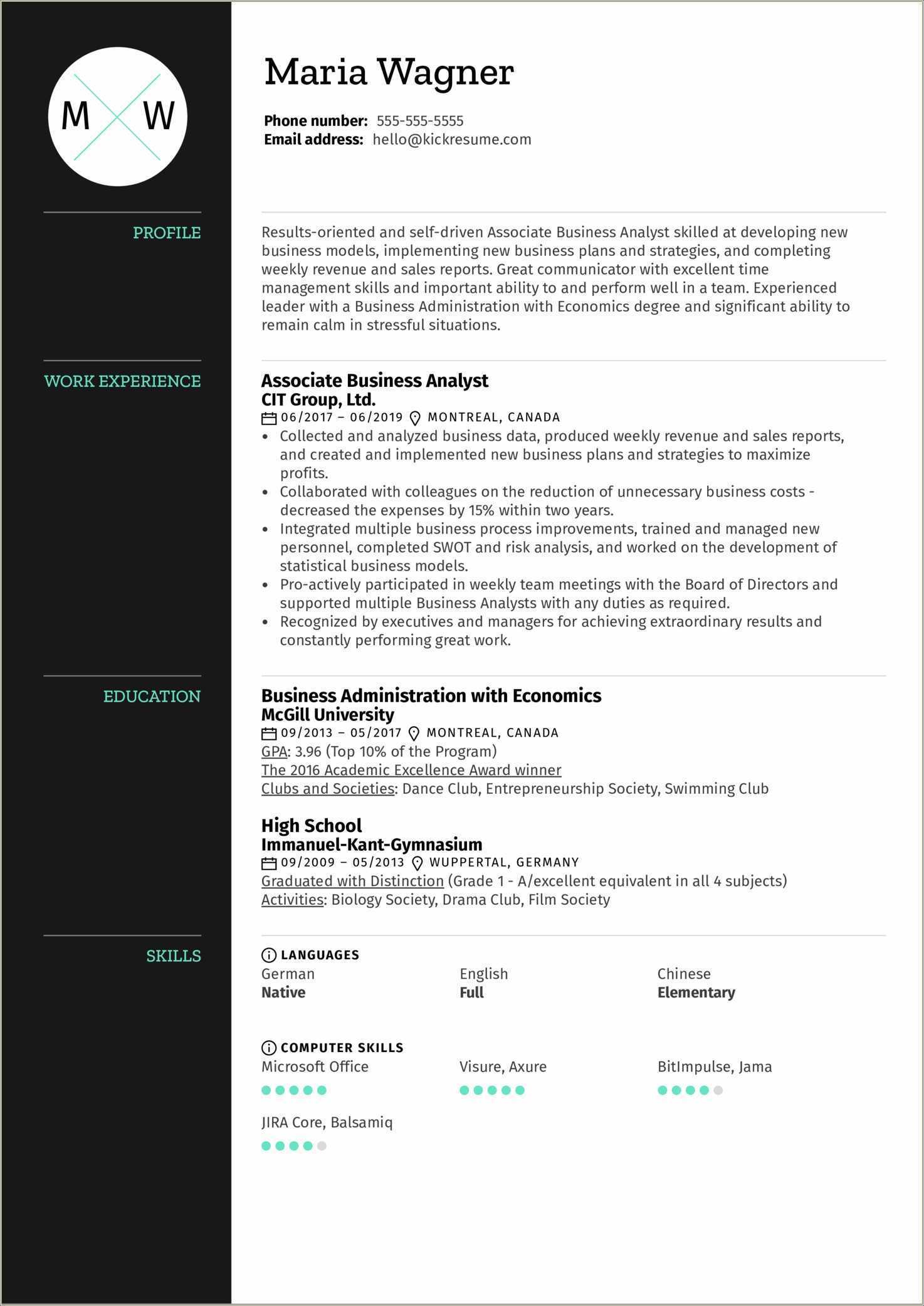 Mcgill Resume Cv Template Sample - Resume Example Gallery