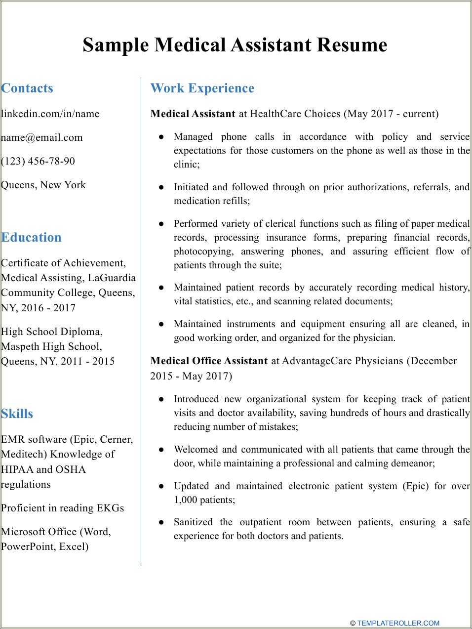 Medical Assistant Externship Resume Examples Resume Example Gallery medical-assistant-externship-resume-examples-resume-example-gallery