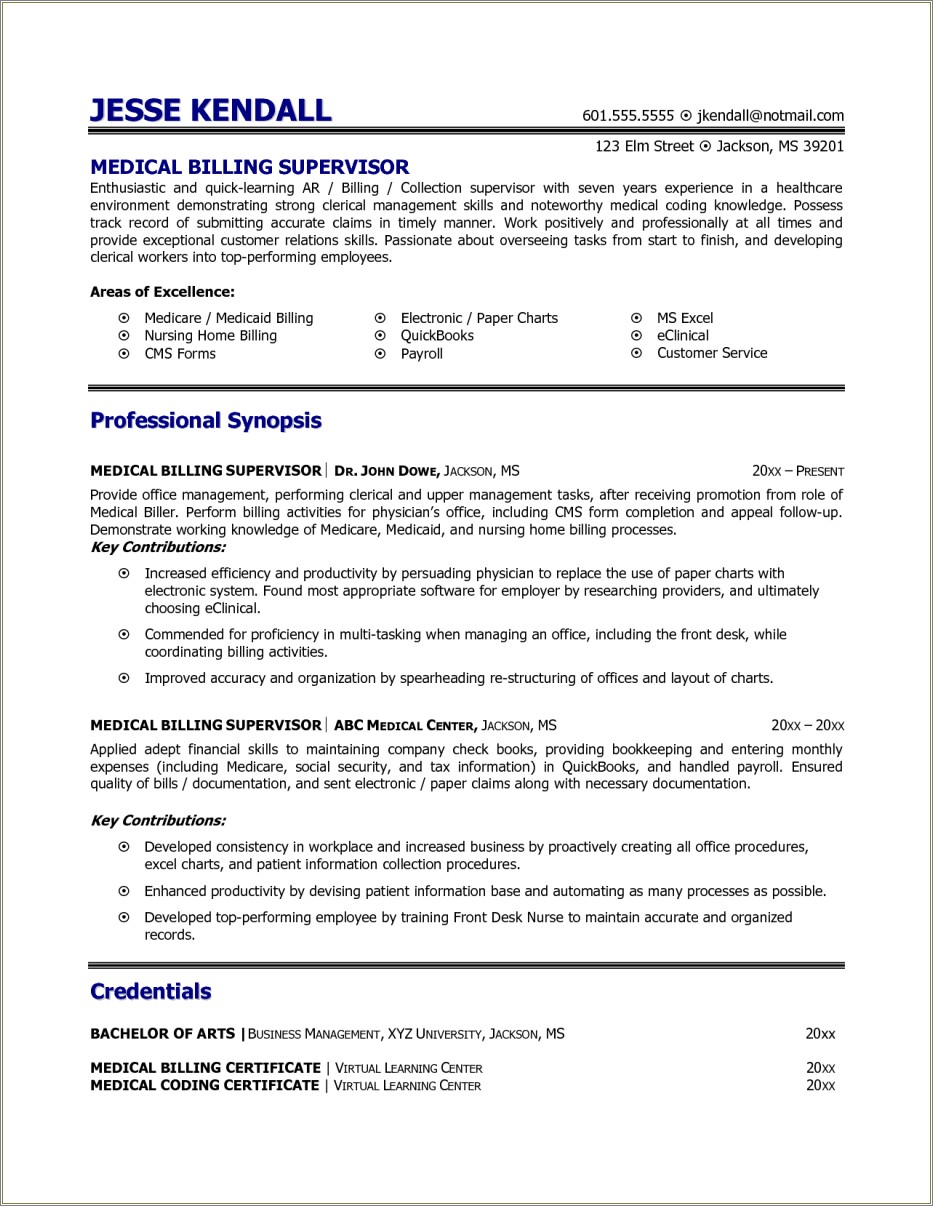 Resume Examples For Medical Coding Resume Example Gallery