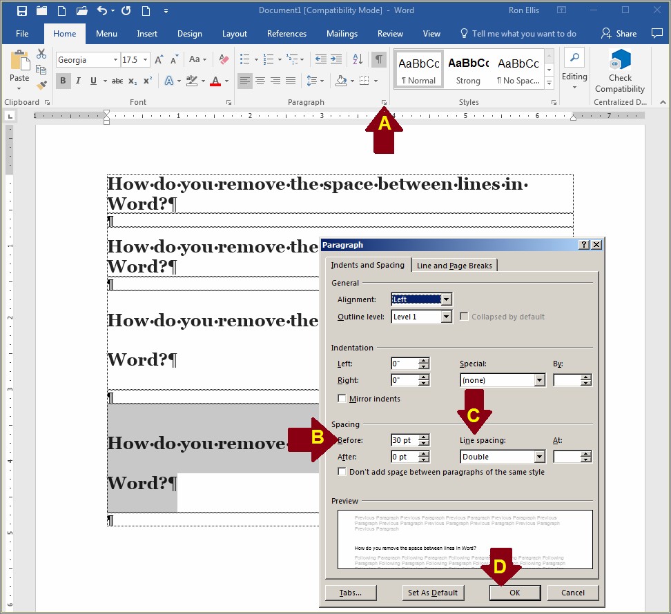 Ms Word Spaces Before After Double Lines Resume Resume Example Gallery ms-word-spaces-before-after-double-lines-resume-resume-example-gallery