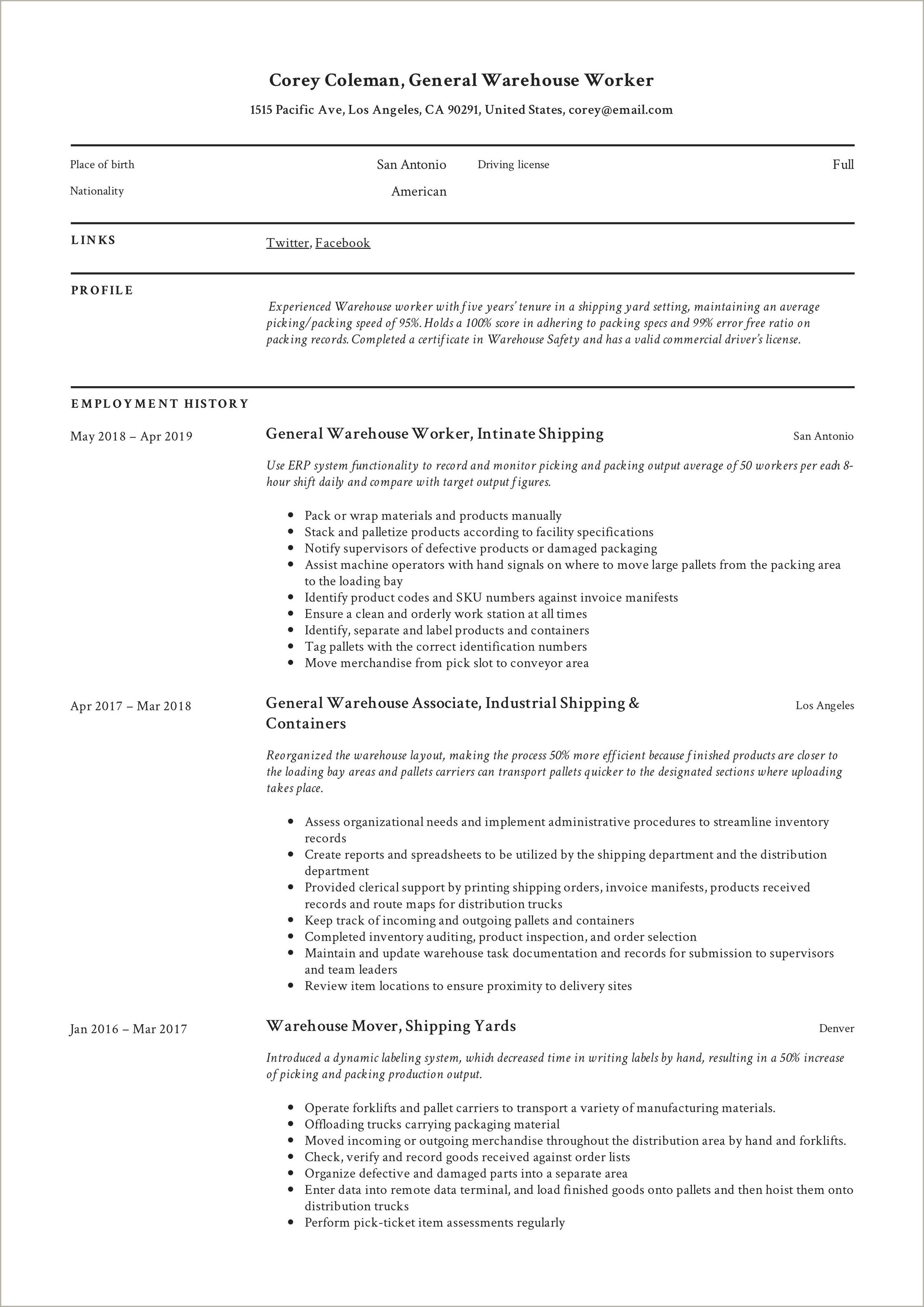 Resume Objective Sample For Warehouse Resume Example Gallery resume-objective-sample-for-warehouse-resume-example-gallery